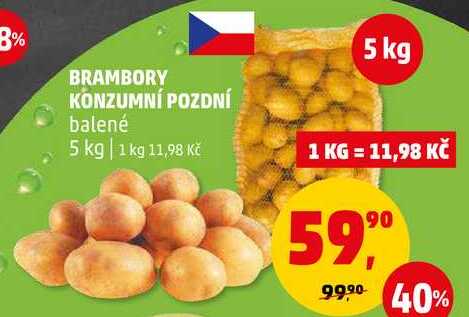ARCHIV | BRAMBORY KONZUMNÍ RANÉ, 5 kg v akci platné do: 6.9.2023 ...