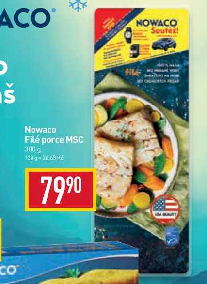 Nowaco RYBÍ FILÉ porce, mražené, 300 g v akci | AkcniCeny.cz