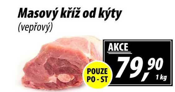 Vepřový bok s kostí** 1 kg v akci | AkcniCeny.cz