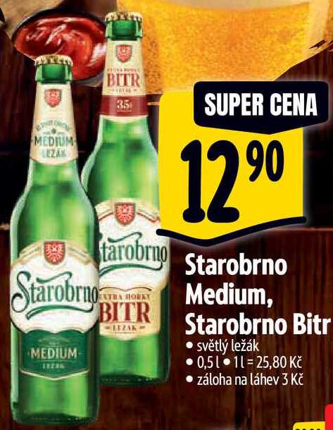 ARCHIV | Starobrno Bitr extra hořký ležák, 0,5 l v akci platné do: 1.3. ...