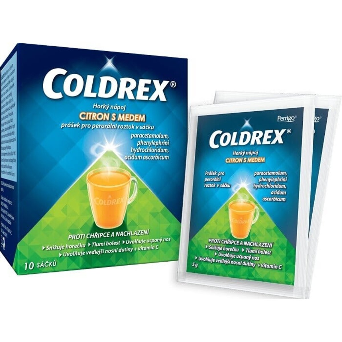 COLDREX JUNIOR CITRON 300MG/5MG/20MG Prášek pro perorální roztok v ...