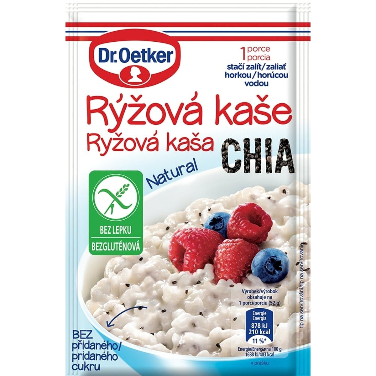 Dr. Oetker Rýžová kaše Jahody, Chia semínka, bez lepku v akci ...