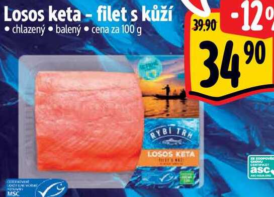 Losos filet s kůží chlazený v akci | AkcniCeny.cz